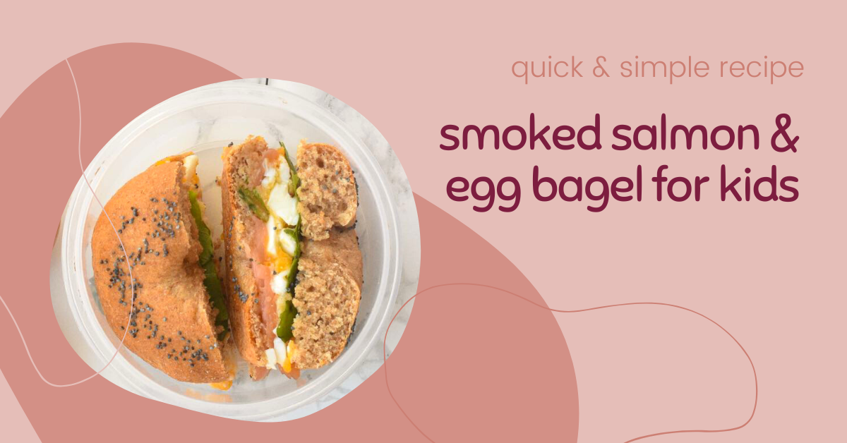 Lunch Box Idea – Smoked Salmon and Egg Bagel for Kids - Island Bebe